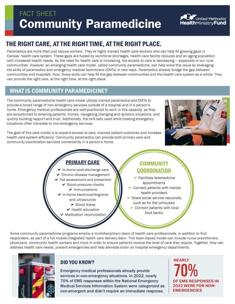 Community Paramedicine Resources – United Methodist Health Ministry Fund